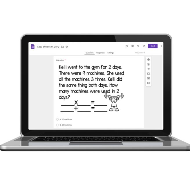 Digital 3rd Grade Spiral Math - Week 19 - Day 2 - Lucky Little Learners