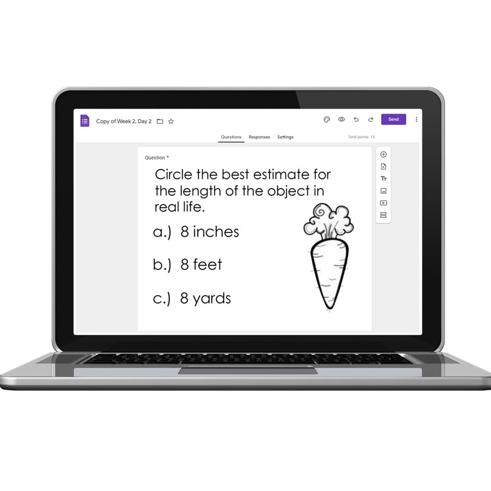 Digital 3rd Grade Spiral Math - Week 2 - Day 2 - Lucky Little Learners