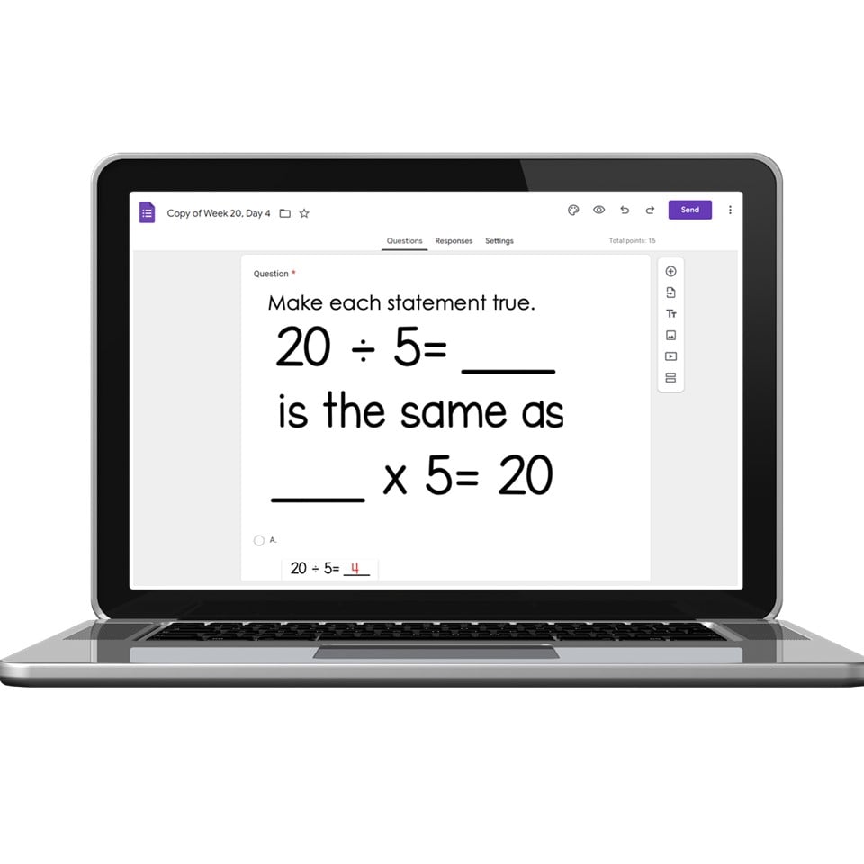 Digital 3rd Grade Spiral Math - Week 20 - Day 4 - Lucky Little Learners