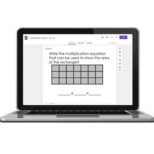 Digital 3rd Grade Spiral Math - Week 34 - Day 1 - Lucky Little Learners