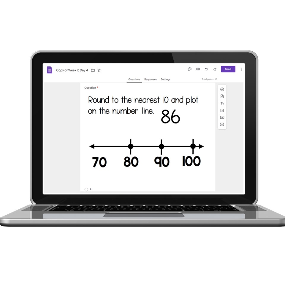 Digital 3rd Grade Spiral Math - Week 7 - Day 4 - Lucky Little Learners