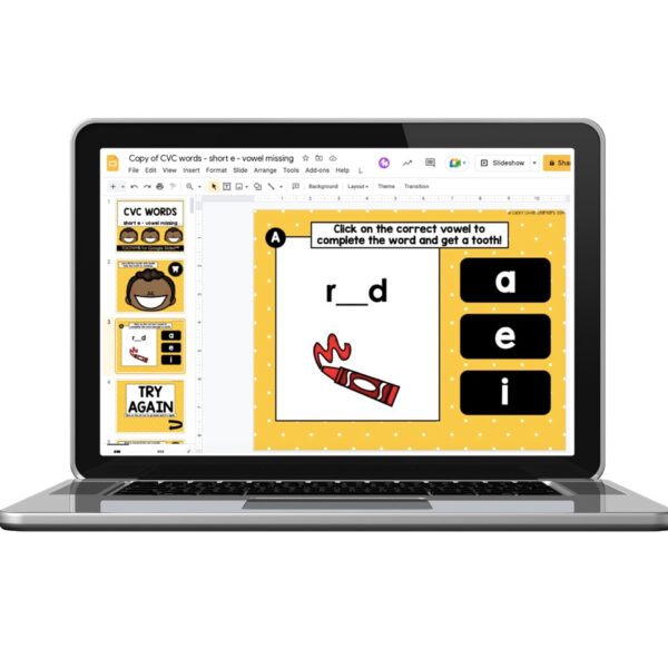 Digital Toothy - Phonics - 1st & 2nd Grade - CVC Words - Short E ...