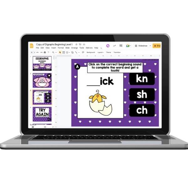 Digital Toothy - Phonics - 1st & 2nd Grade - Digraphs Beginning - Level ...