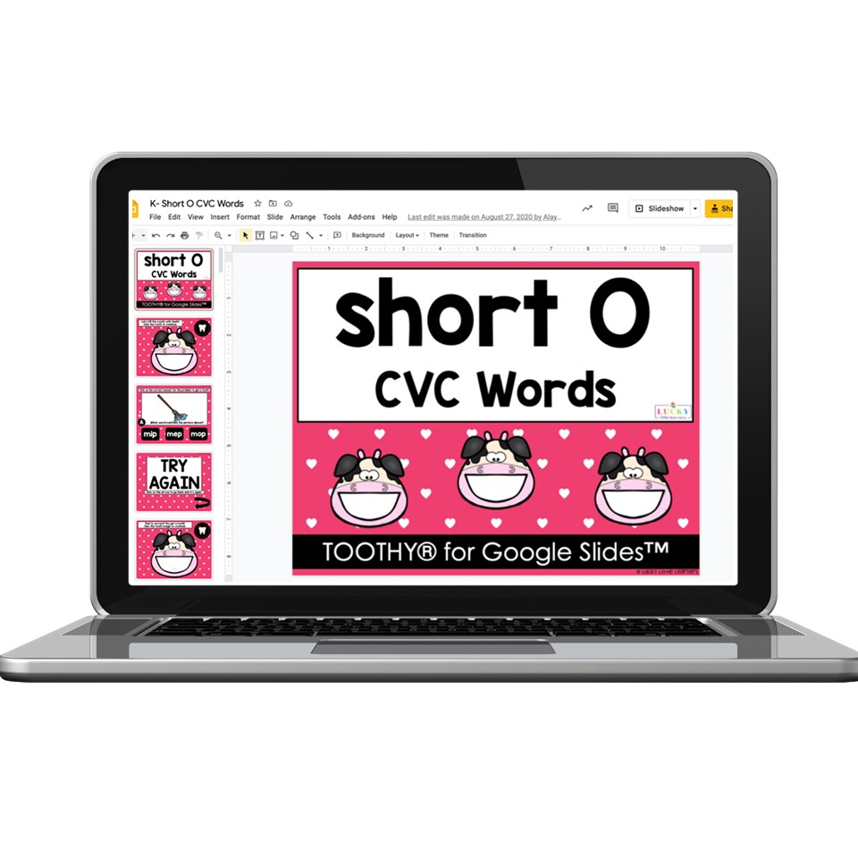 Digital Toothy - ELA - Kindergarten - CVC Words - Short O - Lucky ...