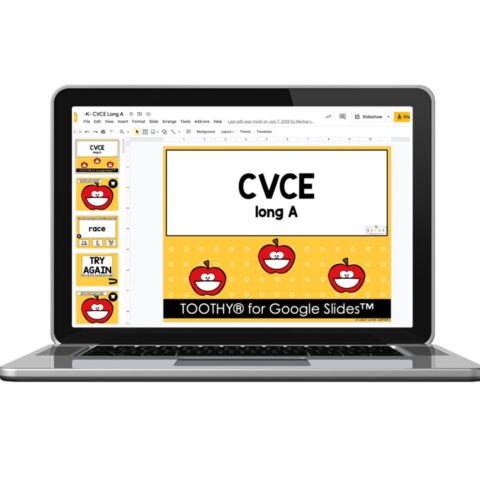 Digital Toothy - ELA - Kindergarten - CVCE - Long A - Lucky Little Learners
