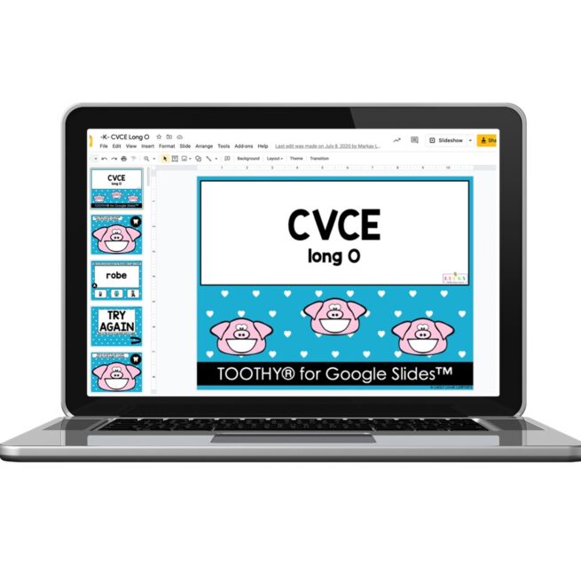 Digital Toothy - ELA - Kindergarten - CVCE - Long O - Lucky Little Learners