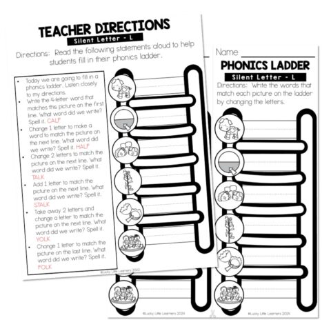 Phonics Ladders - Silent Letter - L - Lucky Little Learners