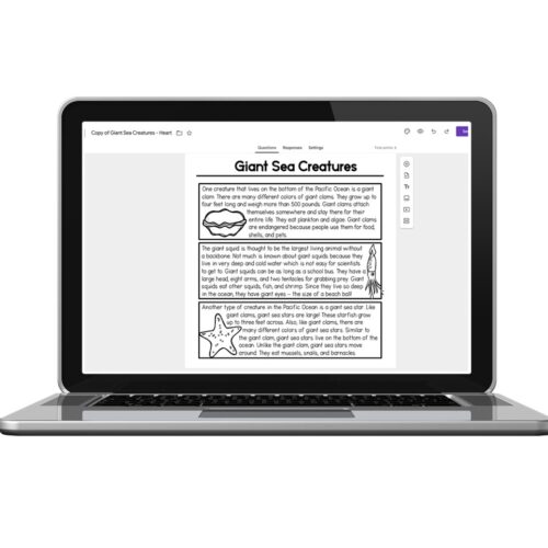 Digital 2nd Grade Reading Passages - Text Structures - Giant Sea ...