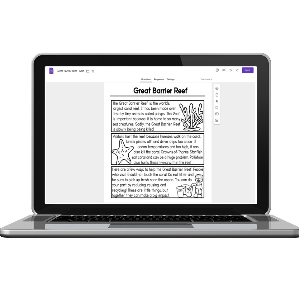 Digital 2nd Grade Reading Passages - Text Structures - Great Barrier ...
