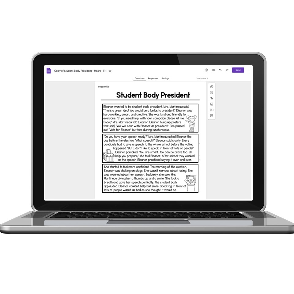 Digital 2nd Grade Reading Passages Character Student Body President Digital 2nd Grade Reading Passages Character Student Body President