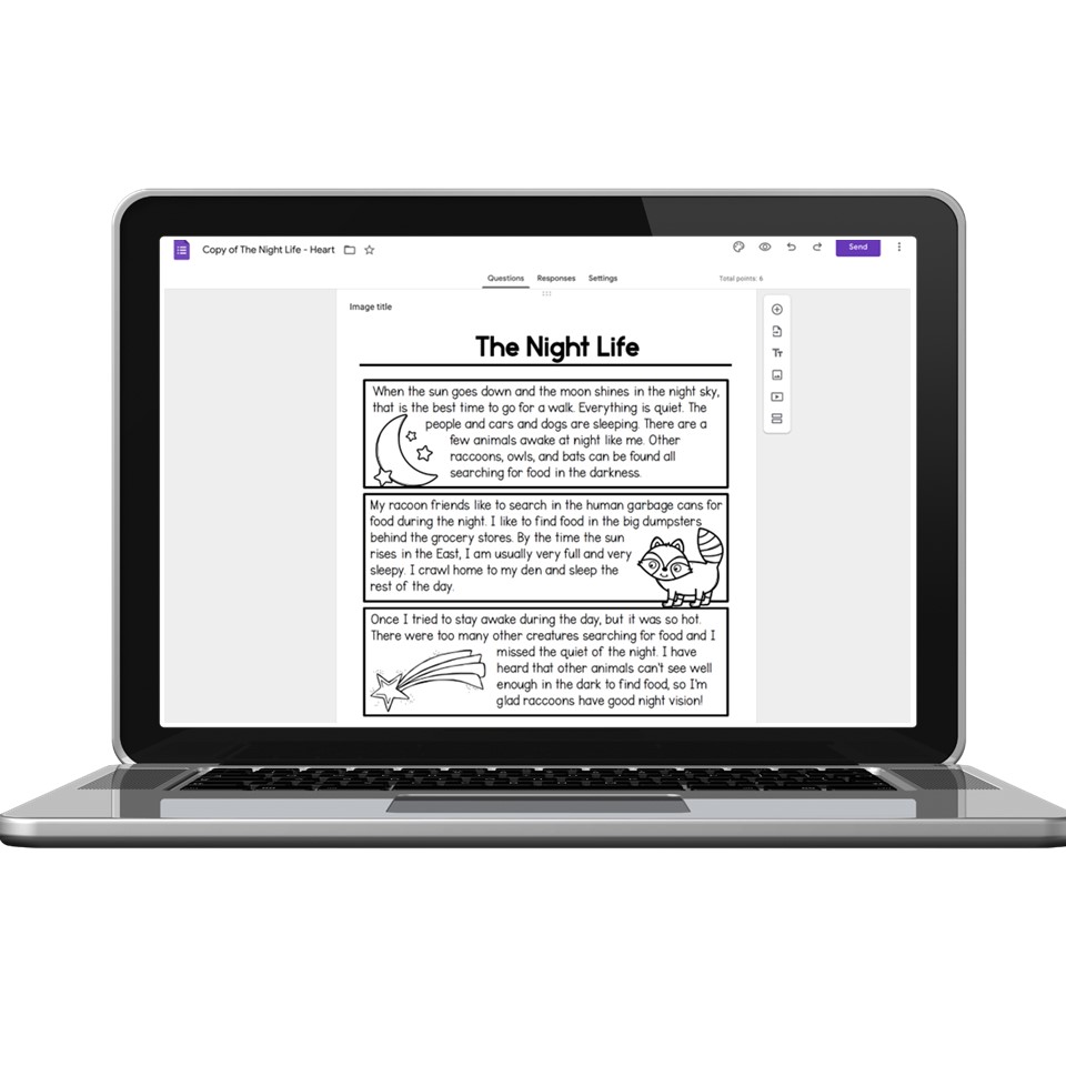 Digital 2nd Grade Reading Passage - Point of View - The Night Life - At ...