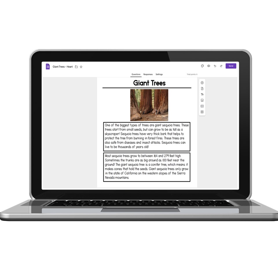 Digital 2nd Grade Reading Passages - Text Features - Giant Trees - At ...