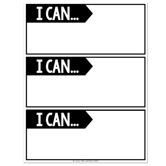 1st Grade I Can Statements - Blank Page - Lucky Little Learners