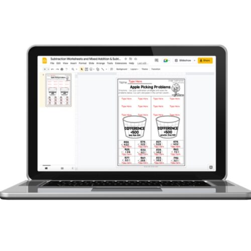 Digital 2nd Grade Math Worksheets - 3-Digit Subtraction Without ...