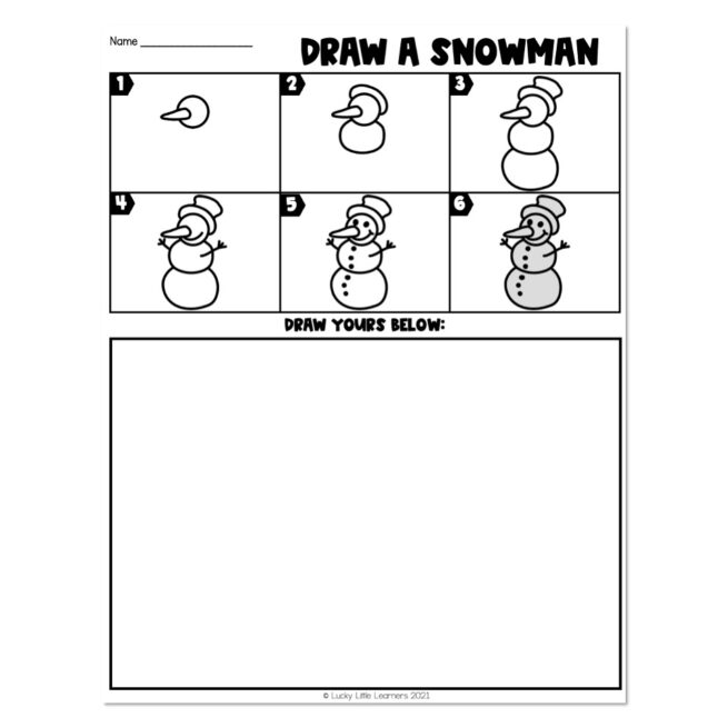 Classroom Transformation - Snow Globe - Snowman Directed Drawing ...