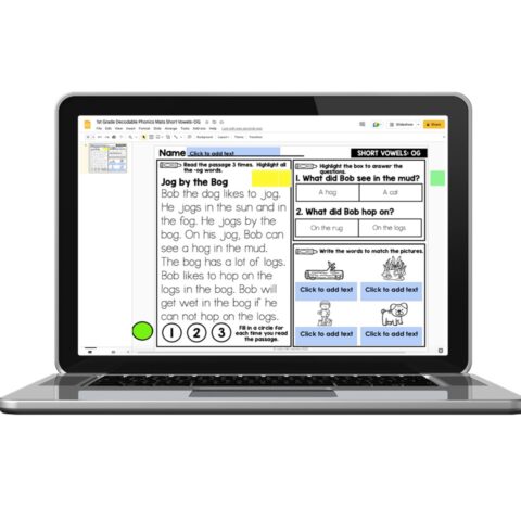 Digital 1st Grade Decodable Phonics Passages - Short Vowels - OG ...