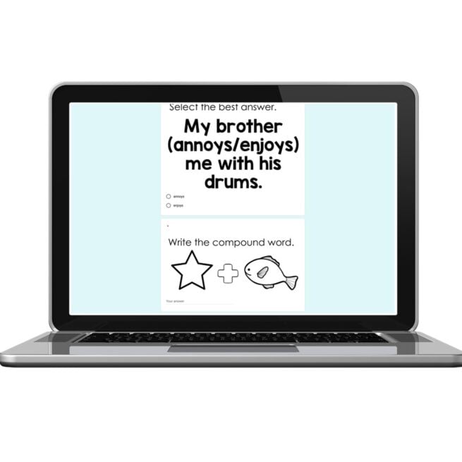 Digital 1st Grade Spiral ELA - Week 32 - Day 2 - Lucky Little Learners