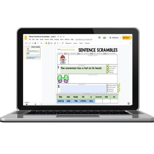 Digital Winter Sentence Scrambles - Level 1 - Page 1 - Lucky Little ...