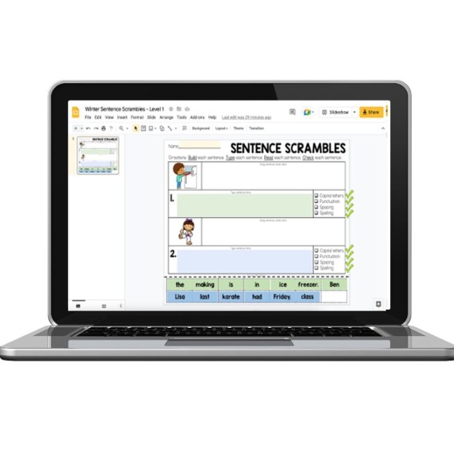Digital Winter Sentence Scrambles - Level 1 - Page 14 - Lucky Little ...
