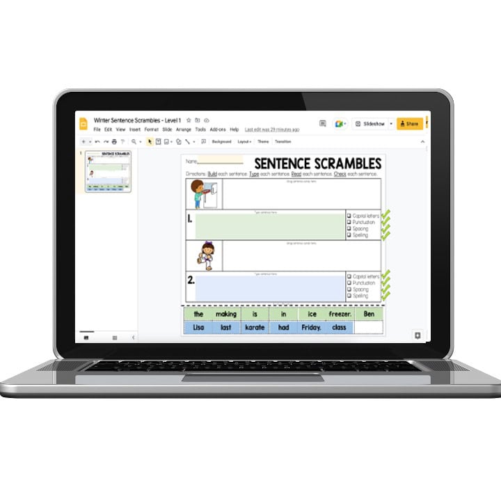 Digital Winter Sentence Scrambles - Level 1 - Page 14 - Lucky Little ...