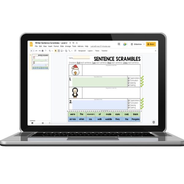 Digital Winter Sentence Scrambles - Level 2 - Page 20 - Lucky Little ...