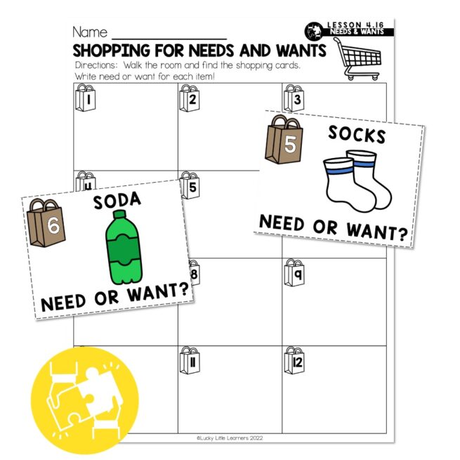 Lucky to Learn Math - Needs and Wants - Lesson 4.16 - Collaboration ...