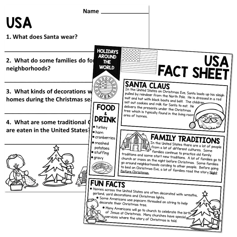 Holidays Around the World - USA Reading Passage - Lucky Little Learners