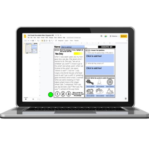 Digital 2nd Grade Decodable Phonics Passages - Digraphs - WH - Lucky ...