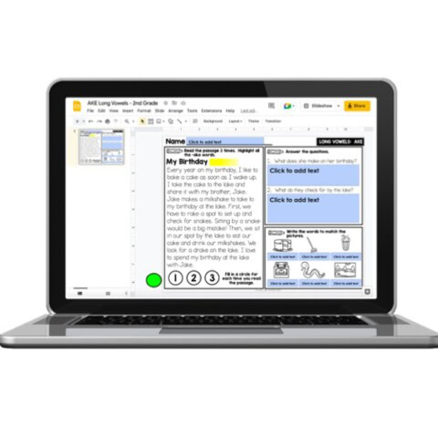 Digital 2nd Grade Decodable Phonics Passages - Long Vowels - AKE ...