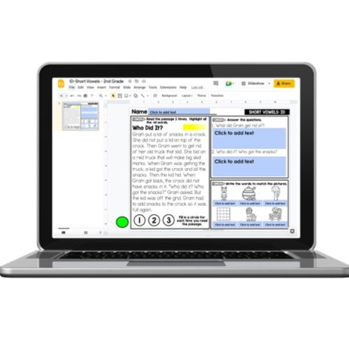 Digital 2nd Grade Decodable Phonics Passages - Short Vowels - ID ...