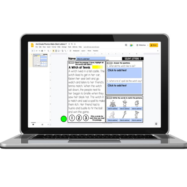 Digital 2nd Grade Decodable Phonics Passages - Silent Letters - T ...