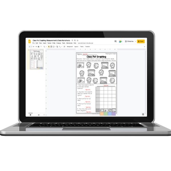 Digital 2nd Grade Math Worksheets - Graphing - Class Pet Graphing ...