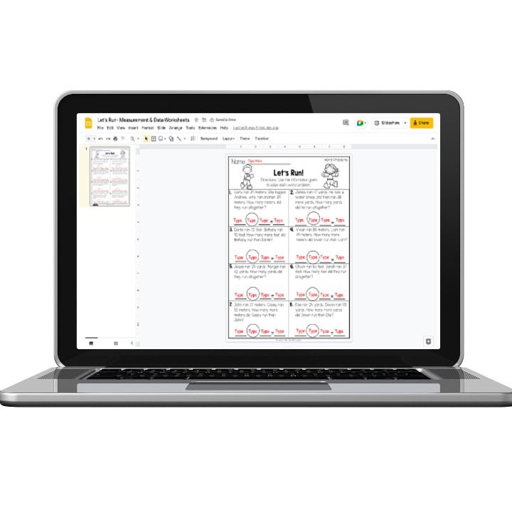 Digital 2nd Grade Math Worksheets - Graphing - Let's Run - Lucky Little ...