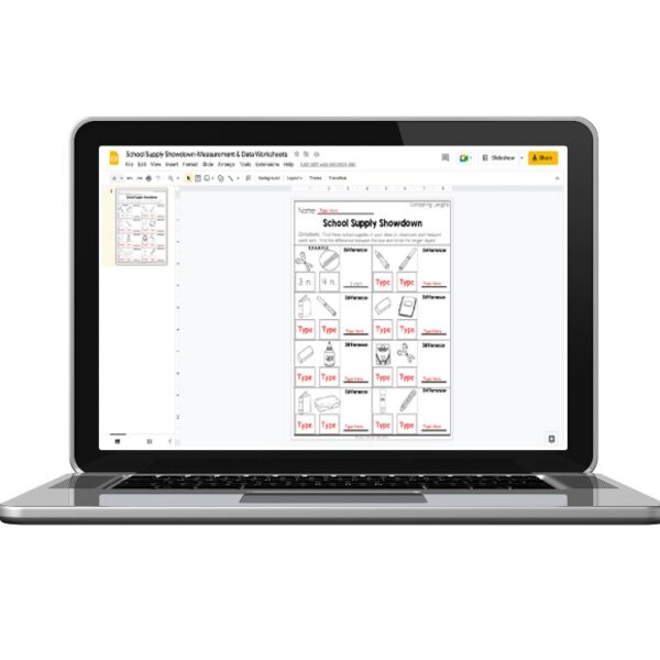 Digital 2nd Grade Math Worksheets - Measurement - School Suppy Showdown ...