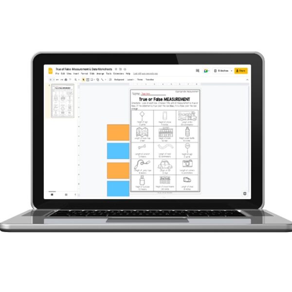 Digital 2nd Grade Math Worksheets - Measurement - True or False ...