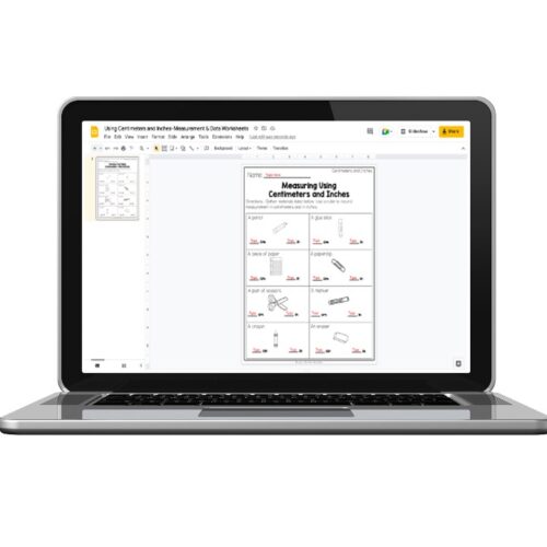 Digital 2nd Grade Math Worksheets - Measurement - Using Centimeters and ...