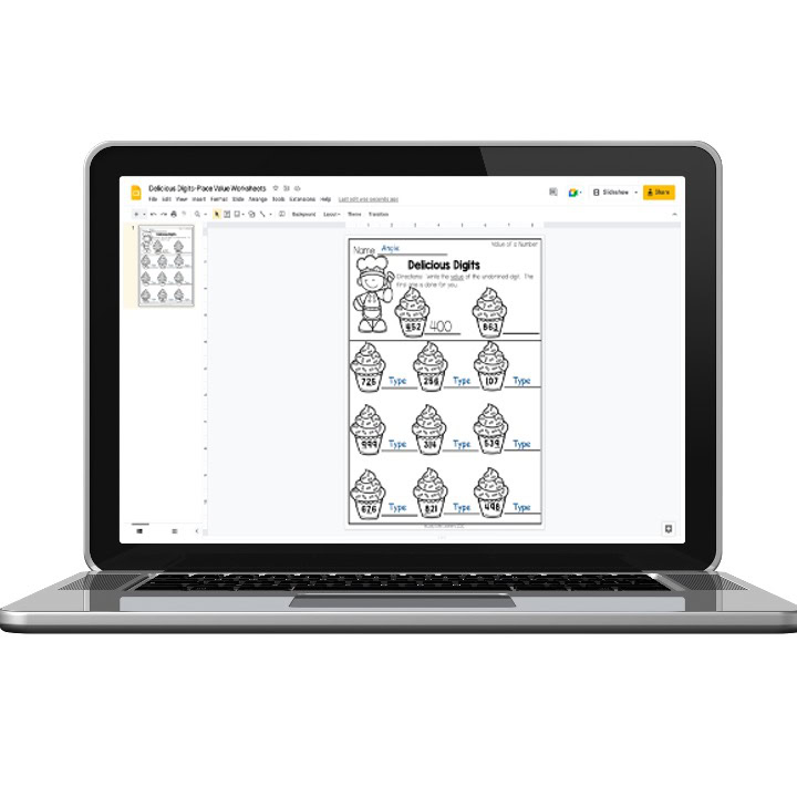 Digital 2nd Grade Math Worksheets - Place Value - Delicious Digits ...