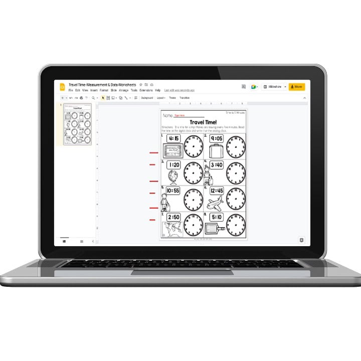 Digital 2nd Grade Math Worksheets - Time - Travel Time - Lucky Little ...
