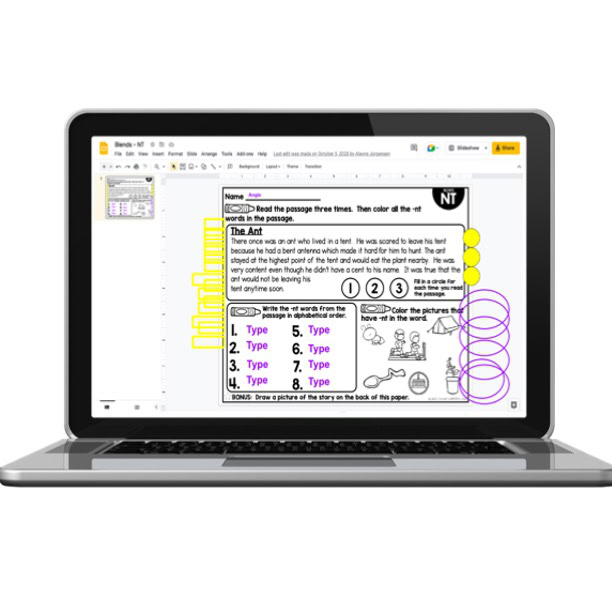 Digital 2nd Grade Phonics Mats - Blends - NT - Lucky Little Learners