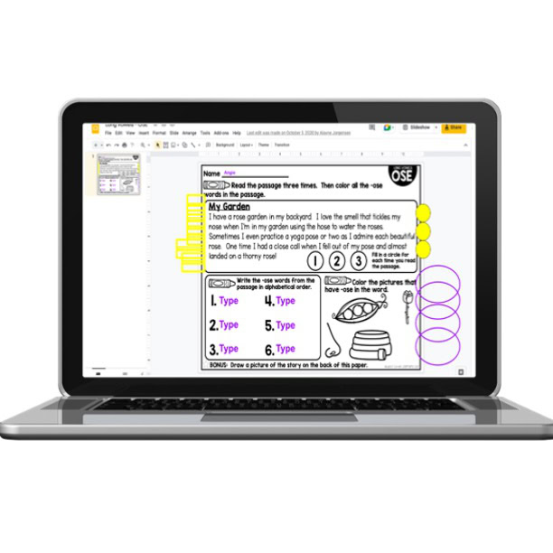 Digital 2nd Grade Phonics Mats - Long Vowels - OSE - Lucky Little Learners