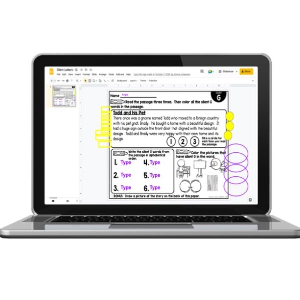 Digital 2nd Grade Phonics Mats - Silent Letters - G - Lucky Little Learners
