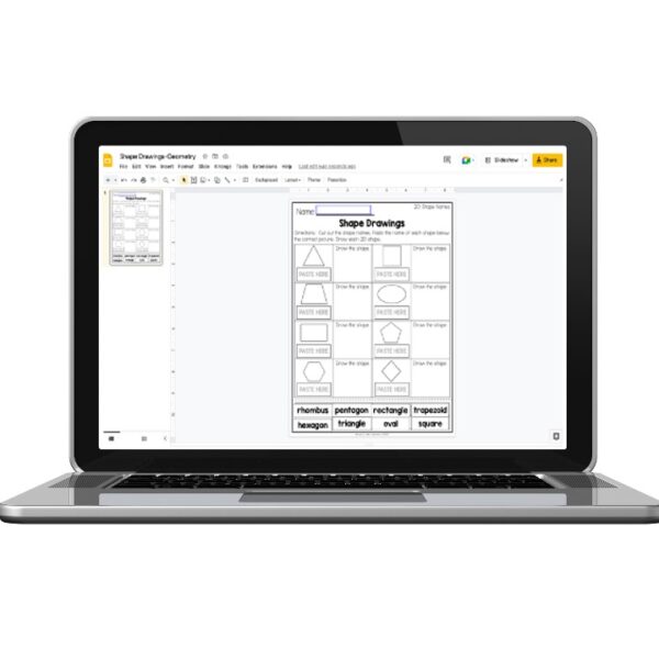 Digital Math Worksheets - Geometry - Shape Drawings - Lucky Little Learners