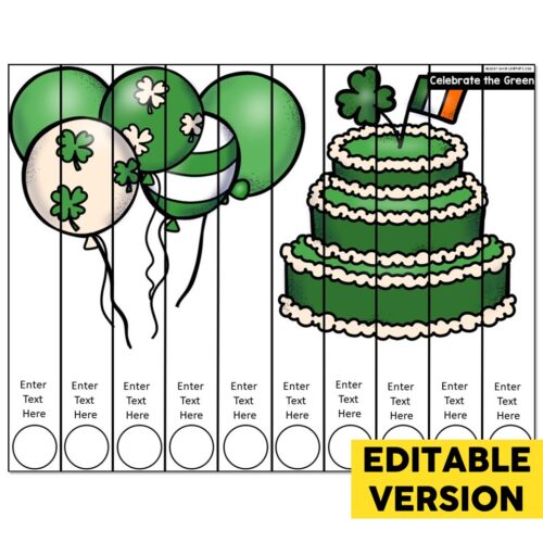 Editable March Math Puzzle – Celebrate the Green - Lucky Little Learners