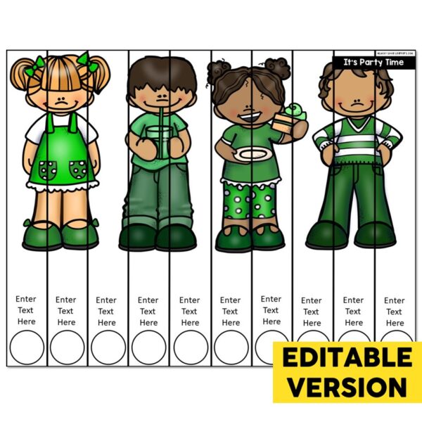Editable March Math Puzzle – It's Party Time - Lucky Little Learners