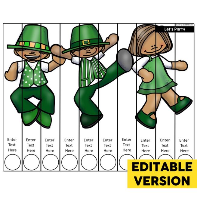 Editable March Math Puzzle – Let's Party - Lucky Little Learners