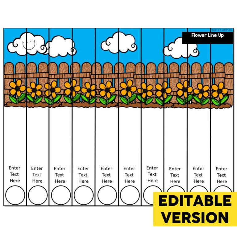 Editable May Math Puzzle – Flower Line Up - Lucky Little Learners