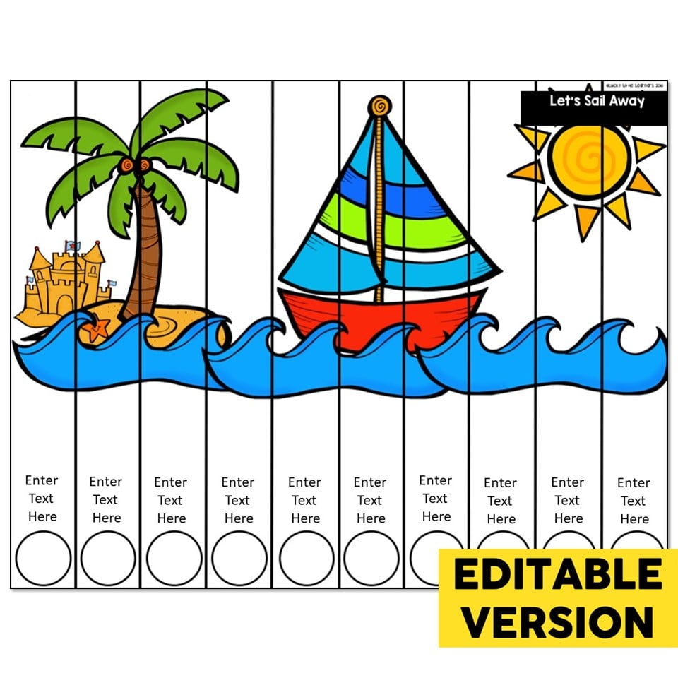Editable May Math Puzzle – Let's Sail Away - Lucky Little Learners