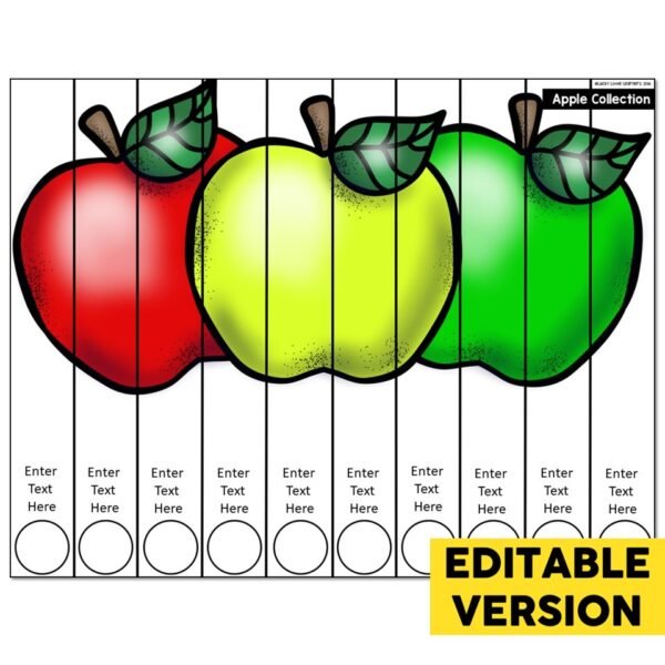 Editable September Math Puzzle – Apple Collection - Lucky Little Learners