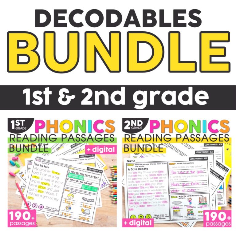 The Decodables Bundle - 1st AND 2nd Grade Phonics Passages - Lucky ...