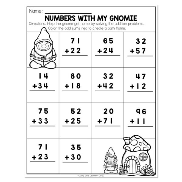 Classroom Transformation - Garden Day - 2-digit Addition - Numbers with ...